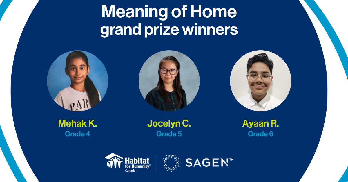 Meaning of Home writing contest raises… | Habitat for Humanity Canada